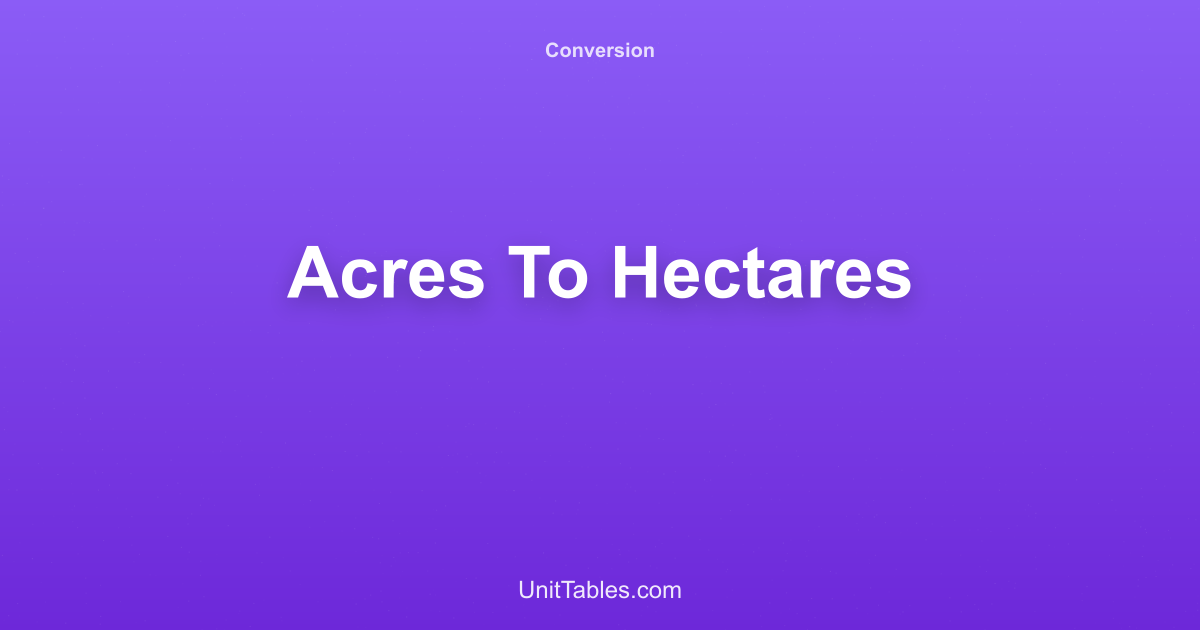 Acres to Hectares Converter | Land Area Calculator