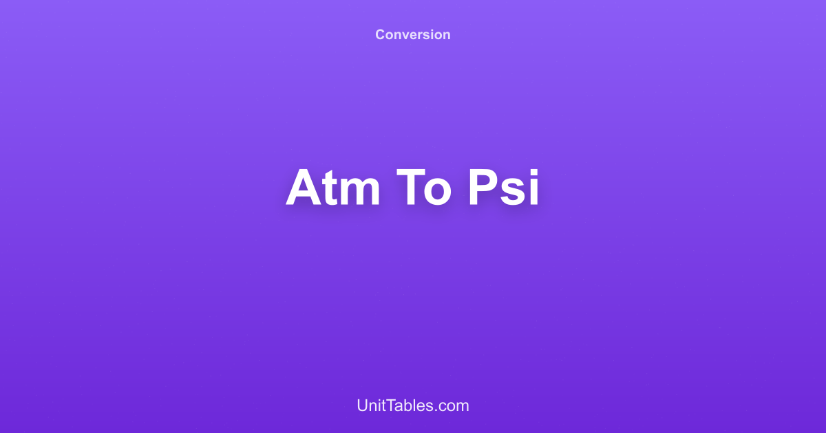 Atmosphere to PSI Converter | Pressure Calculator