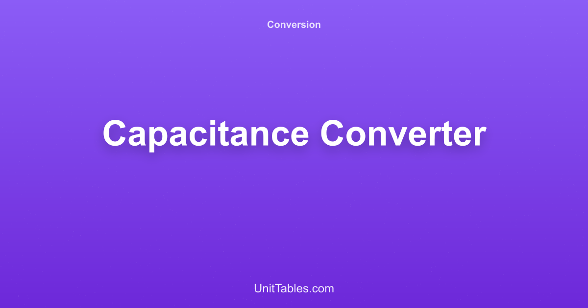 Capacitance Converter - Farads, Microfarads, Nanofarads, Picofarads ...