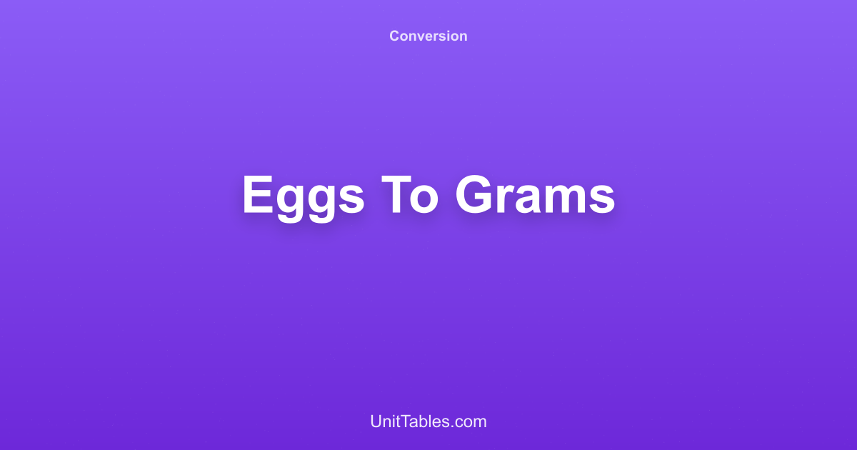 Eggs to Grams Converter - Free Online Calculator | UnitTables [2026]