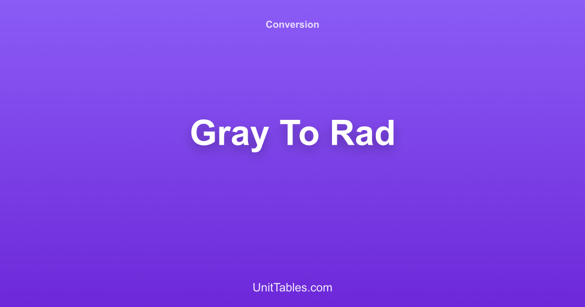 Gray to Rad Converter - Free Online Absorbed Dose Calculator ...