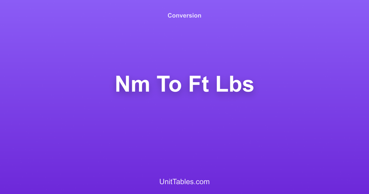 Newton-Meters to Foot-Pounds Converter - Nm to ft-lb Torque Conversion ...
