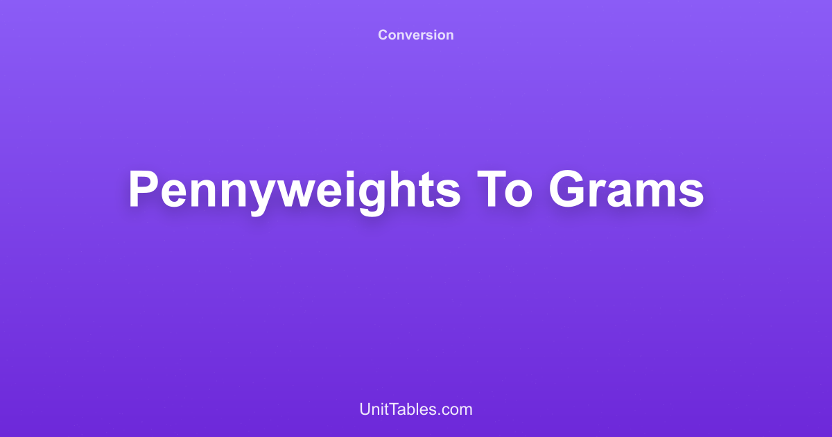 Pennyweights to Grams Converter | dwt to g Weight Conversion [2026]