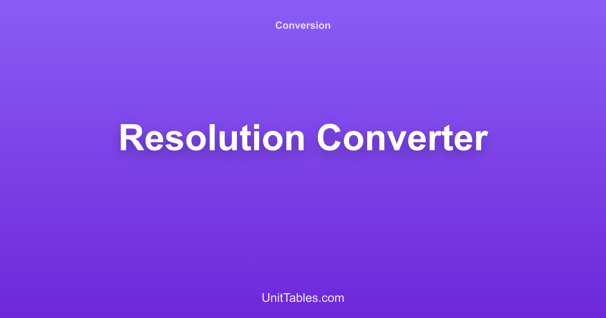 Screen Resolution Converter | UnitTables [2026]