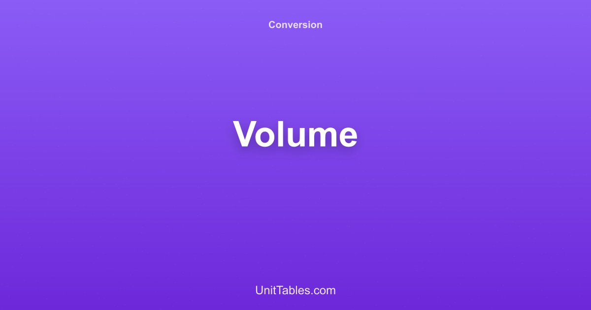 Volume Converter - Convert All Volume Units | UnitTables [2026]