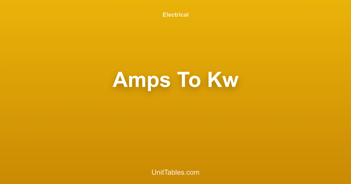 Amps to kW Calculator - Convert Amperes to Kilowatts | UnitTables
