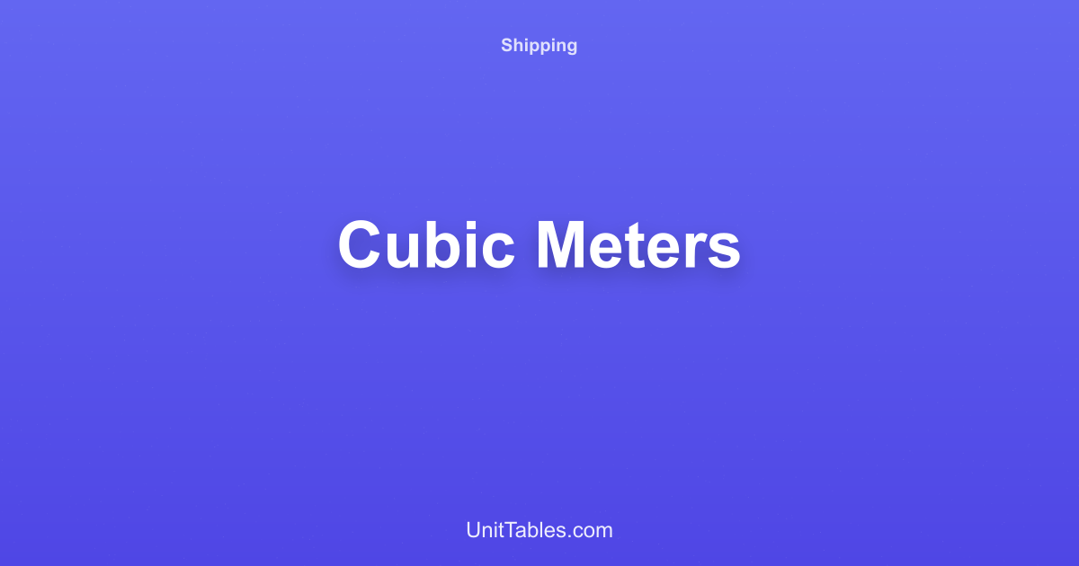 Cubic Meters Calculator - Free Online Calculator | UnitTables
