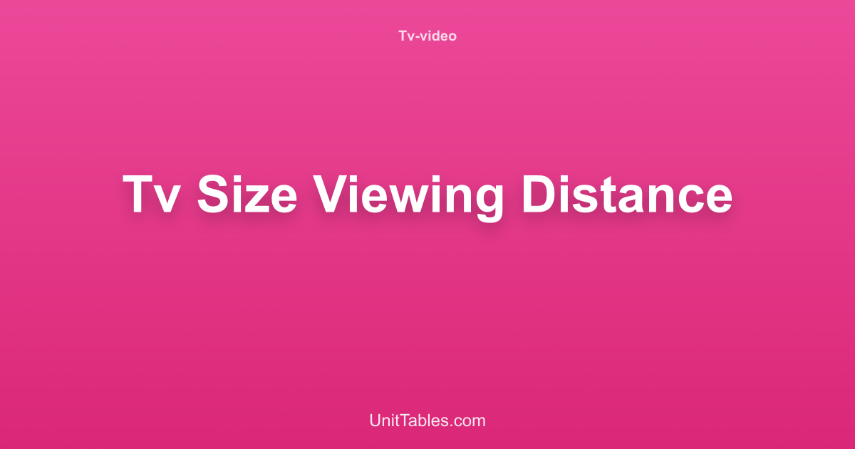 TV Viewing Distance Calculator - Free Online Calculator | UnitTables